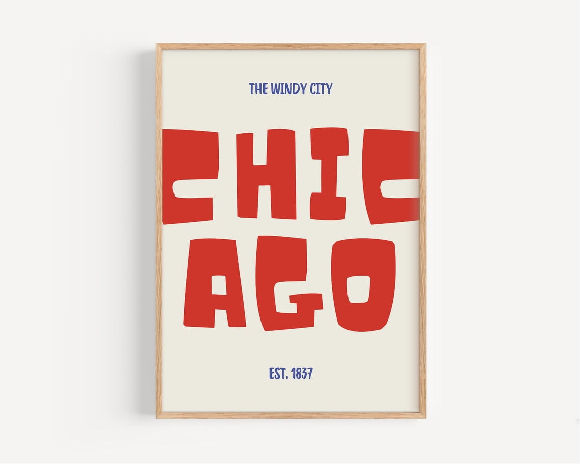 SEPT Chicago Wall Art Digital Print, The Windy City Printable Art ...