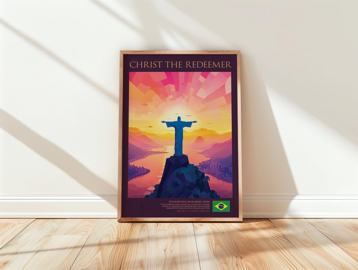 SEPT Christ The Redeemer Poster, Rio De Janeiro Wall Art, Brazil Travel ...