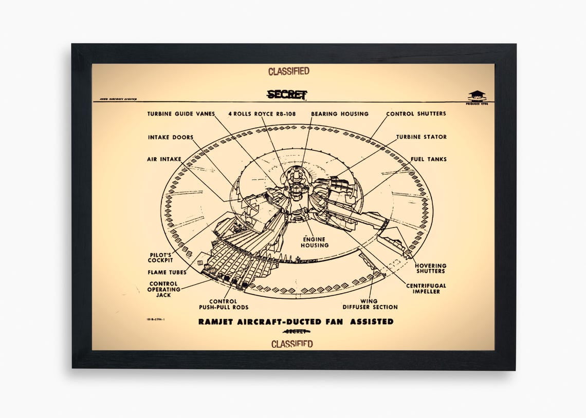 SEPT Classified Ramjet Aircraft Technical Drawing Digital - Ducted Fan ...