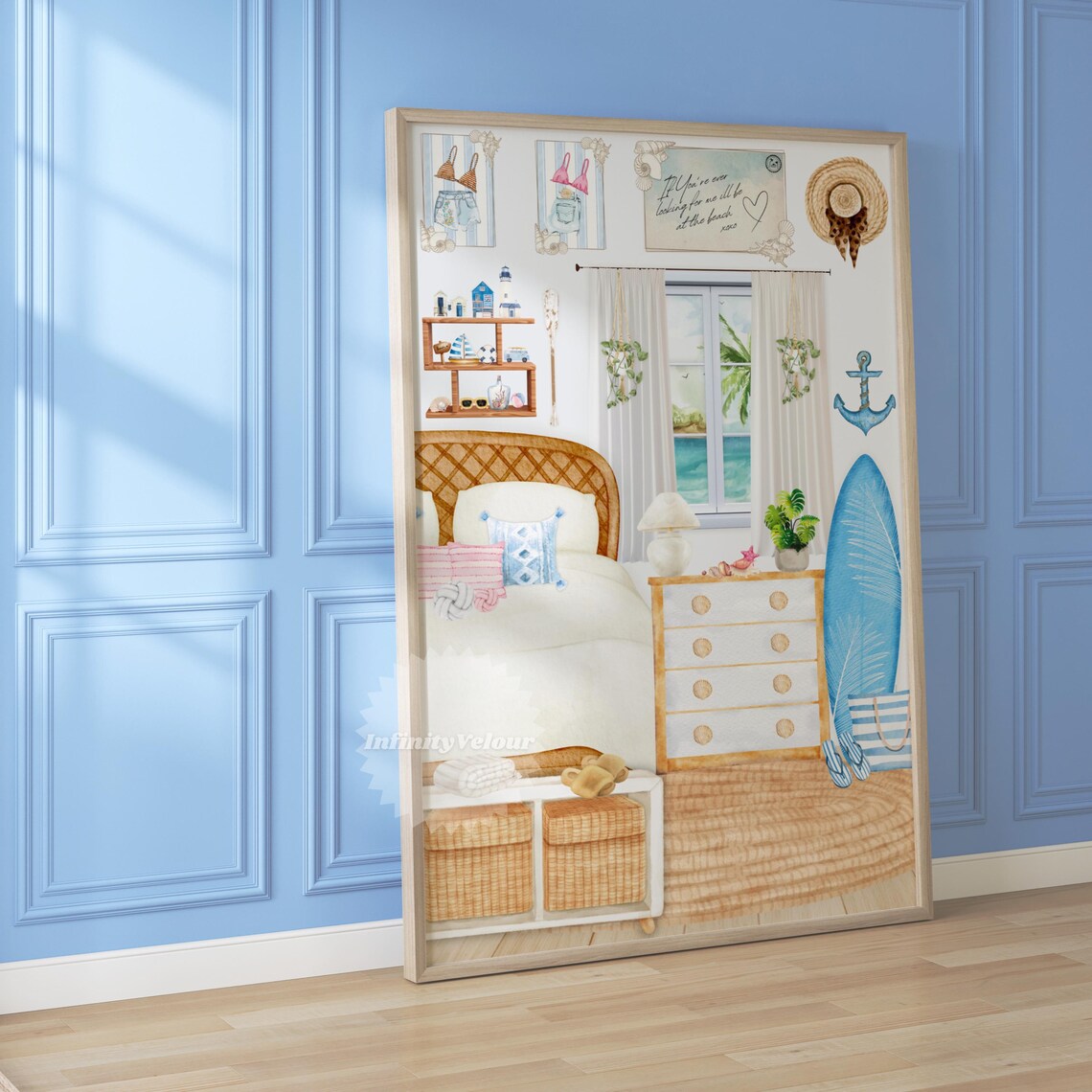 SEPT Coastal Bedroom Digital Printblue Coastal Aesthetic Printcollege ...