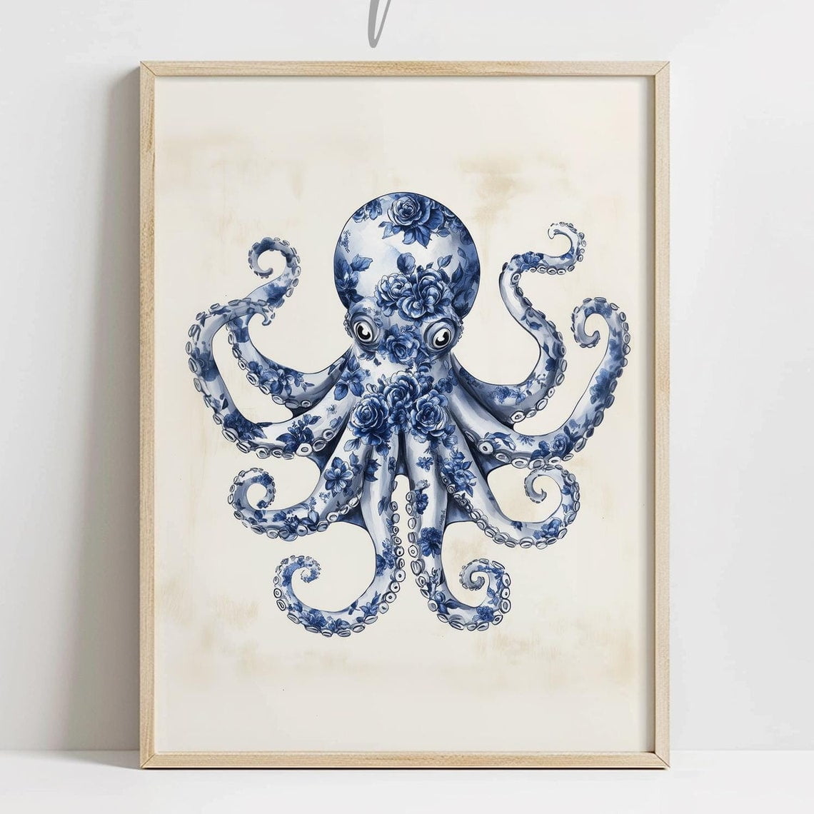 SEPT Coastal Chic Floral Octopus Print, Printable Beachy Home Decor ...