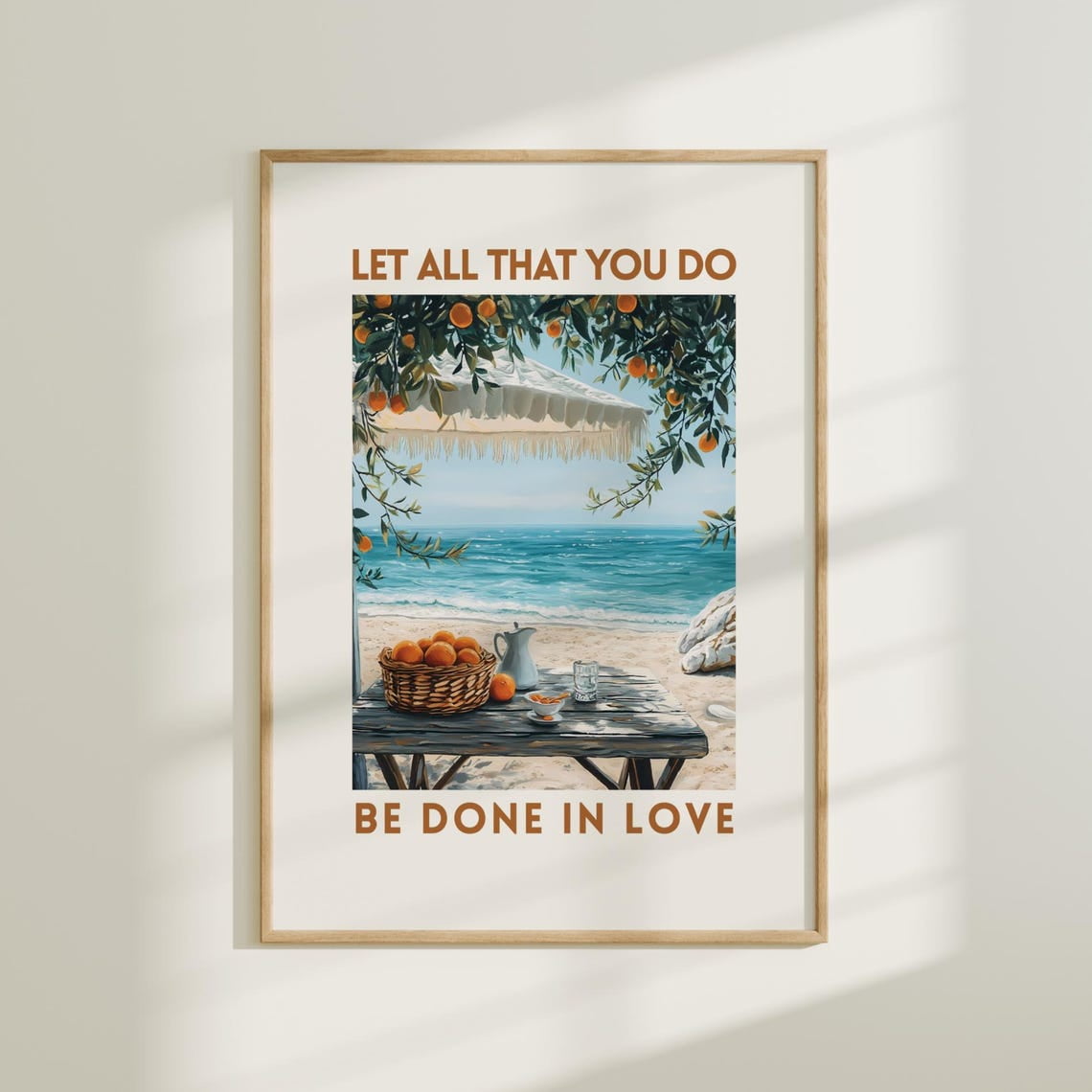 SEPT Coastal Christian Wall Art Kitchen Print Orange Fruit Wall Art ...