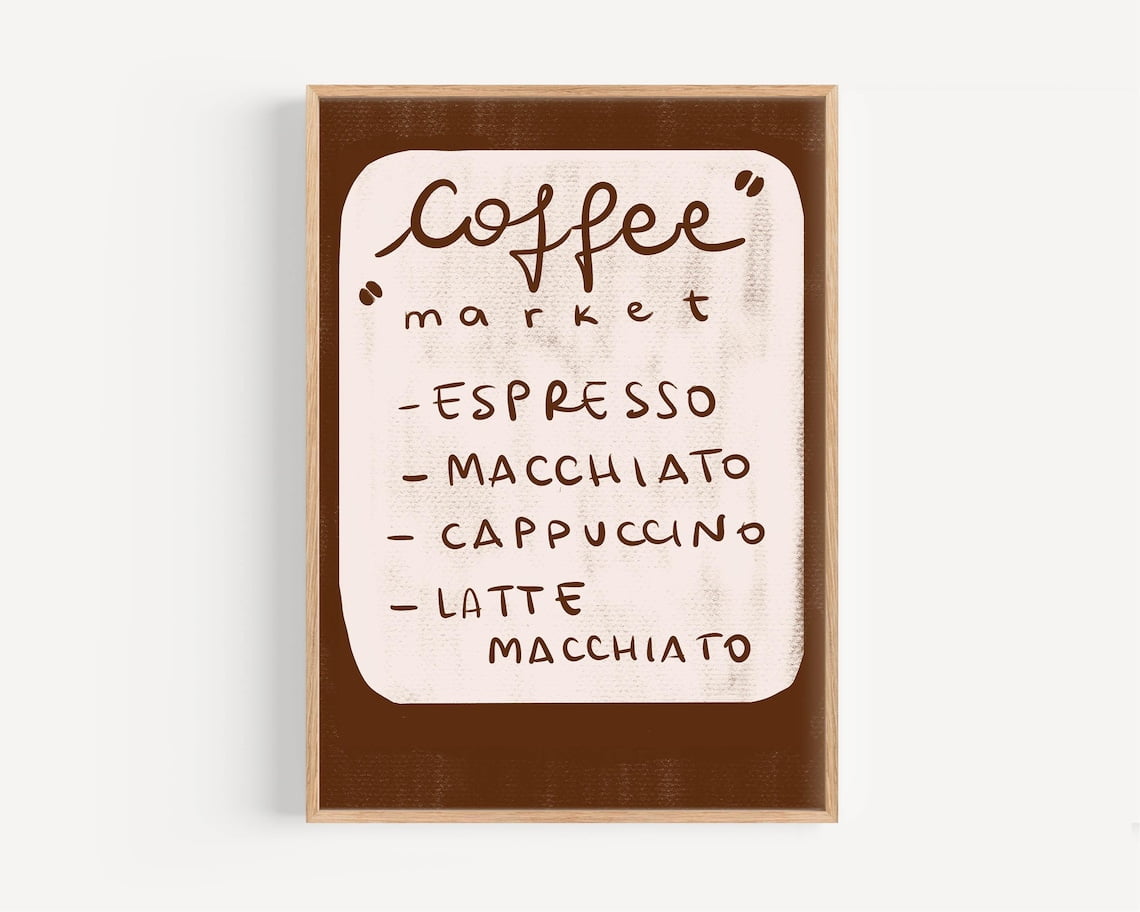 SEPT Coffee Menu Printable Wall Art Modern Cafe Decor For Kitchen ...