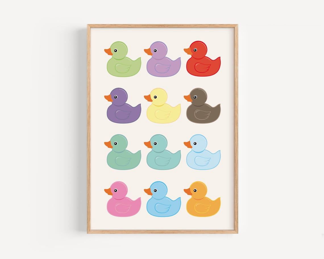 SEPT Colorful Rubber Duck Digital Print Modern Bathroom Decor Nursery ...