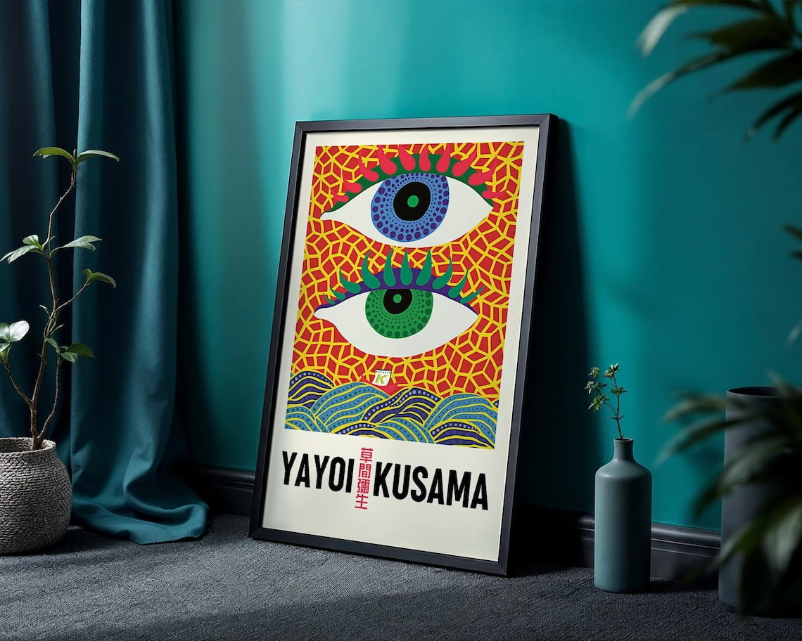SEPT Colorful Yayoi Kusama Inspired Eye Art Print Abstract Pop Art ...