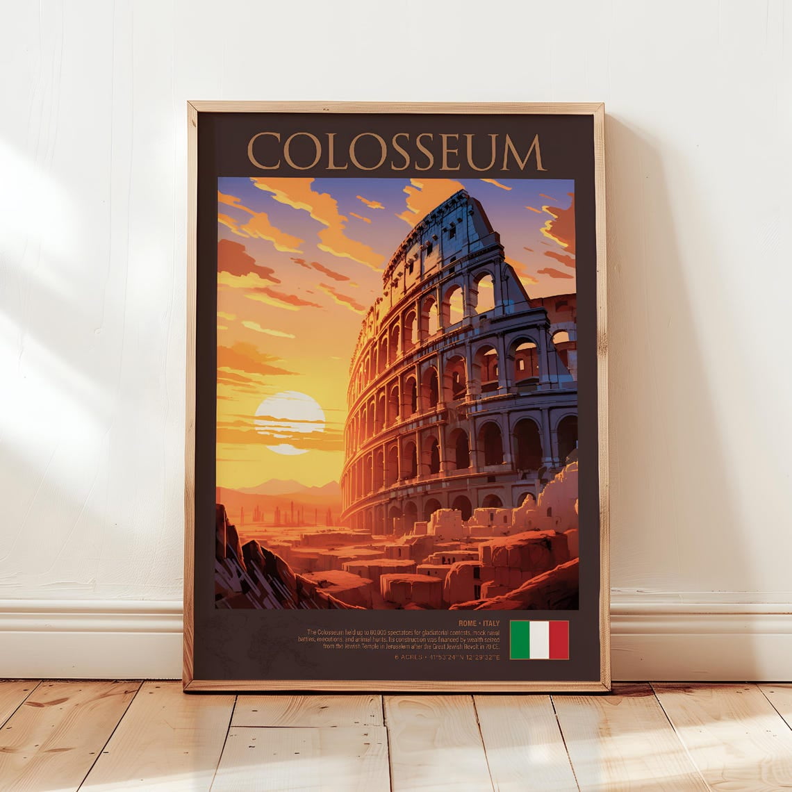 SEPT Colosseum Rome Print, Italy Travel Poster, Ancient Rome Wall Art ...
