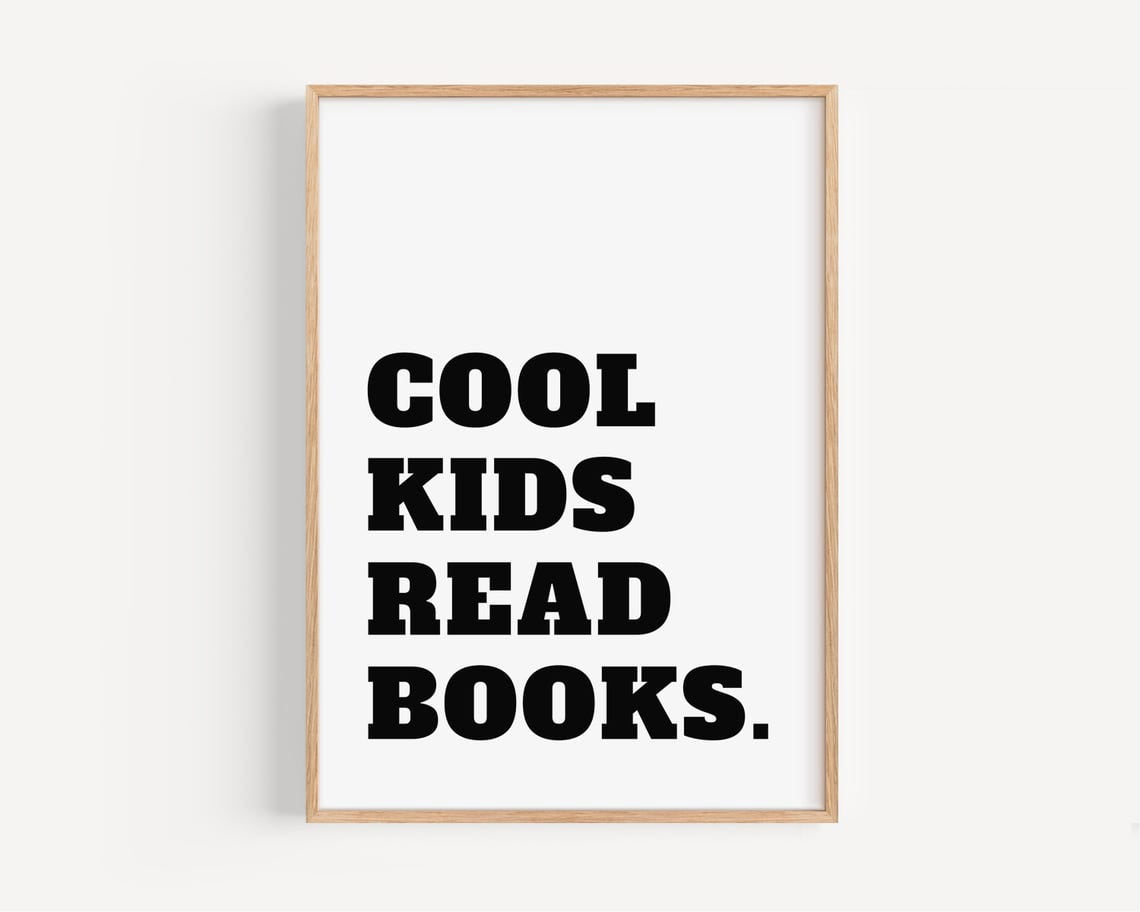 SEPT Cool Kids Read Books Kids Reading Nook Playroom Wall Decor ...