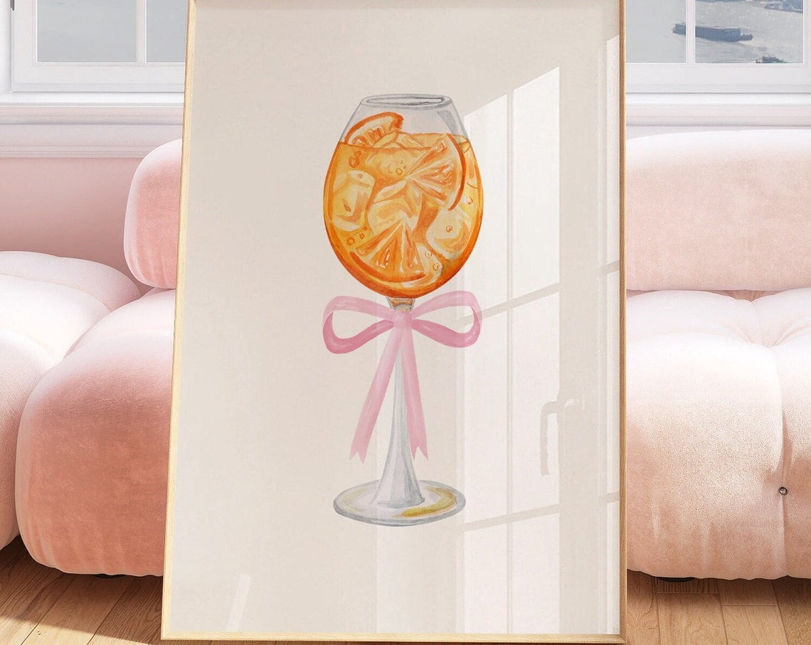 SEPT Coquette Kitchen Room Decor Aperol Spritz Balletcore Wall Art Wall ...