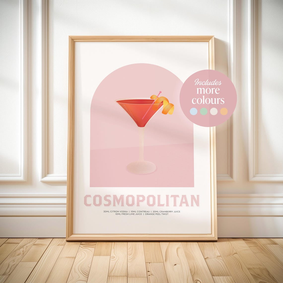 SEPT Cosmopolitan Art Print Printable Cocktail Recipe Art Cocktail ...