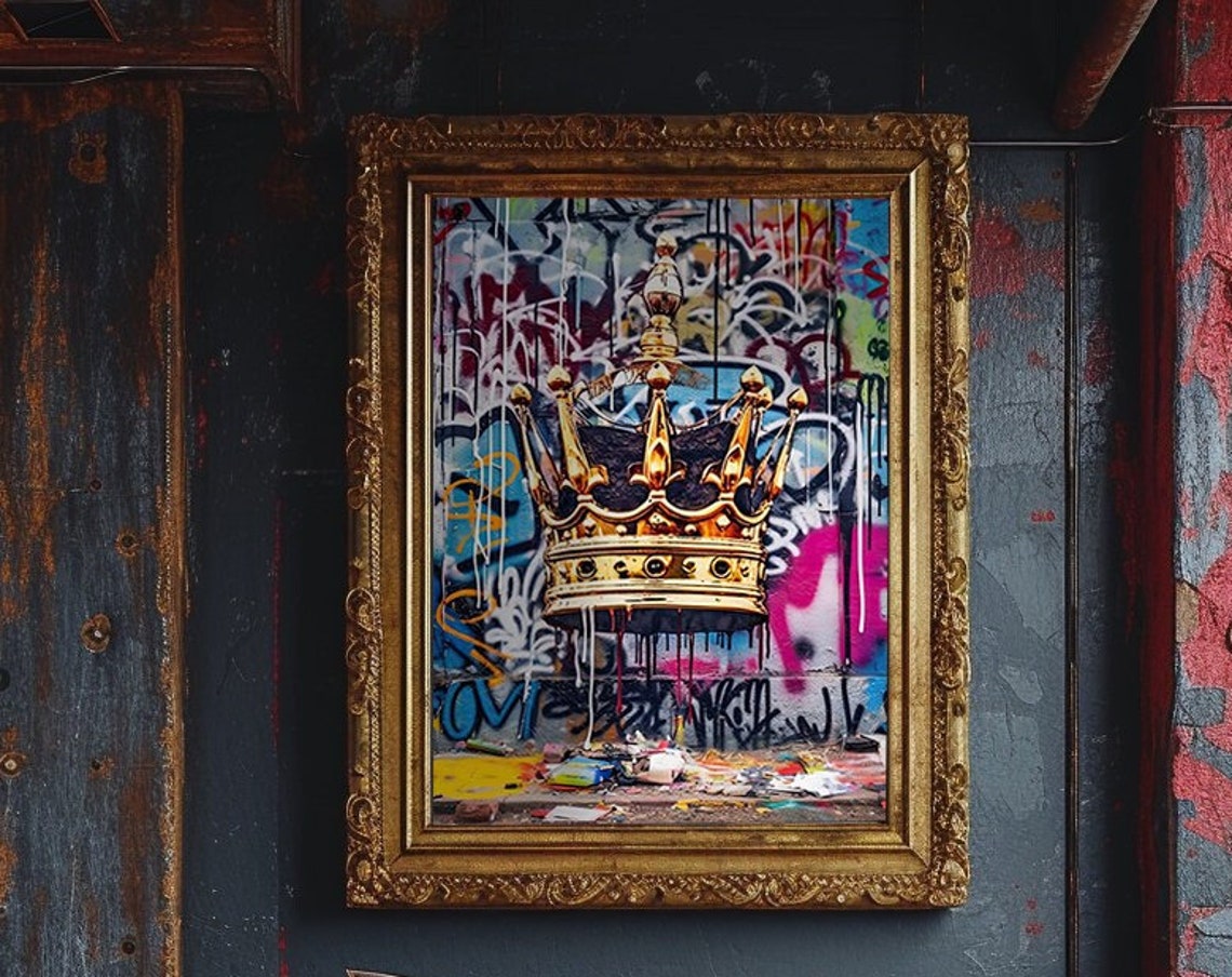SEPT Crown Graffiti Wall Art, Digital Poster Prints, Abstract Graffiti ...