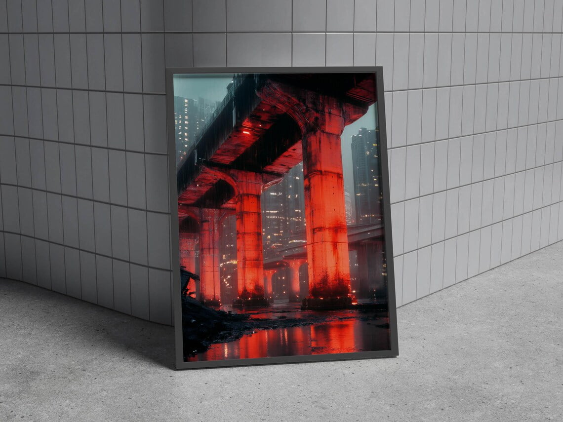 SEPT Cyberpunk Wall Art Print, Brutalist Architecture Print, Futuristic ...