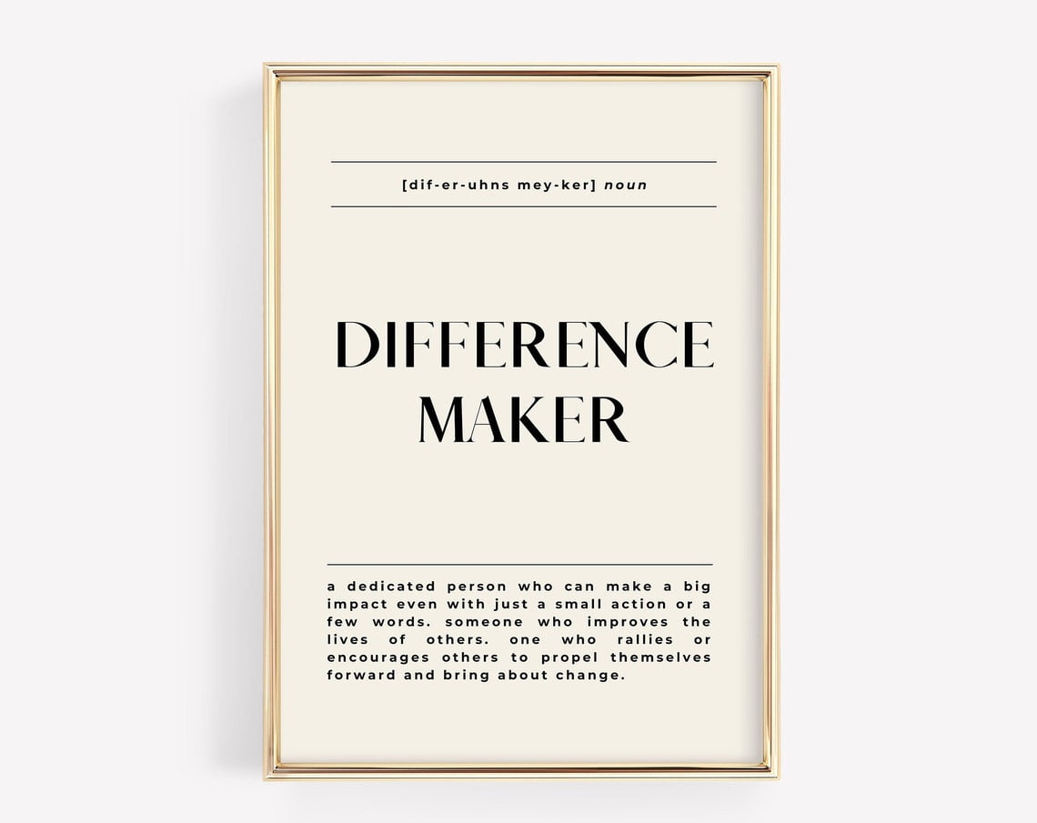 SEPT Difference Maker Definition Print - Minimalist Wall Art - For ...