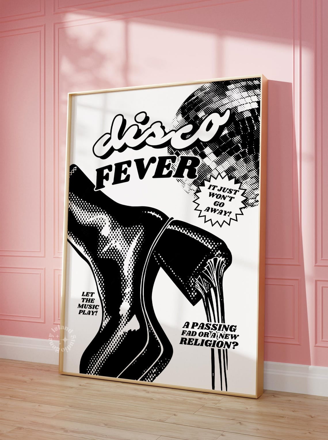 SEPT Disco Kicks Print, Funky Disco Black White Print, Black White ...