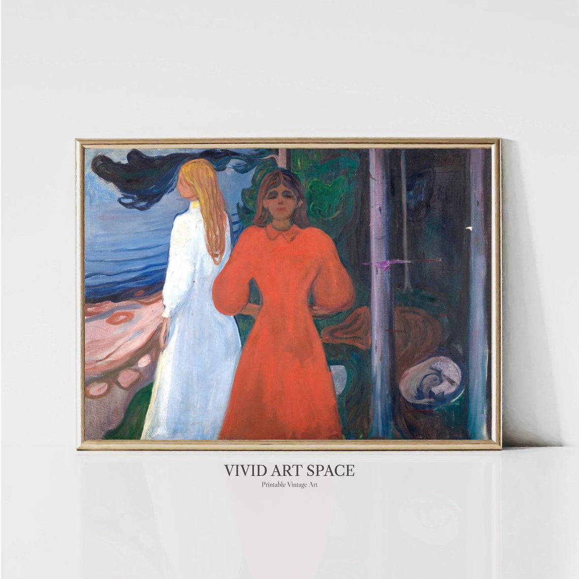 SEPT Edvard Munch Red And White Expressionist Portrait Painting Vintage ...