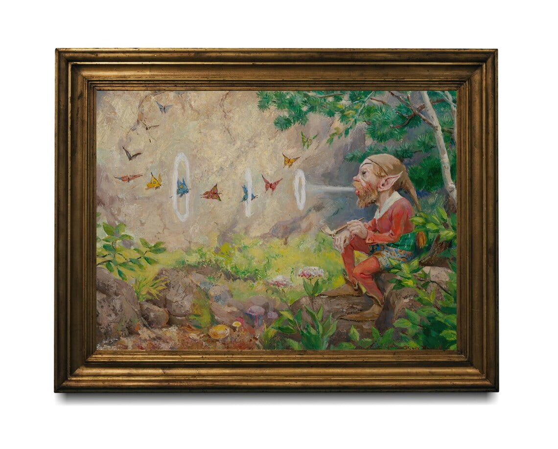 SEPT Elf With Pipe And Butterflies, Fairy Tale Art, Mythical Character ...