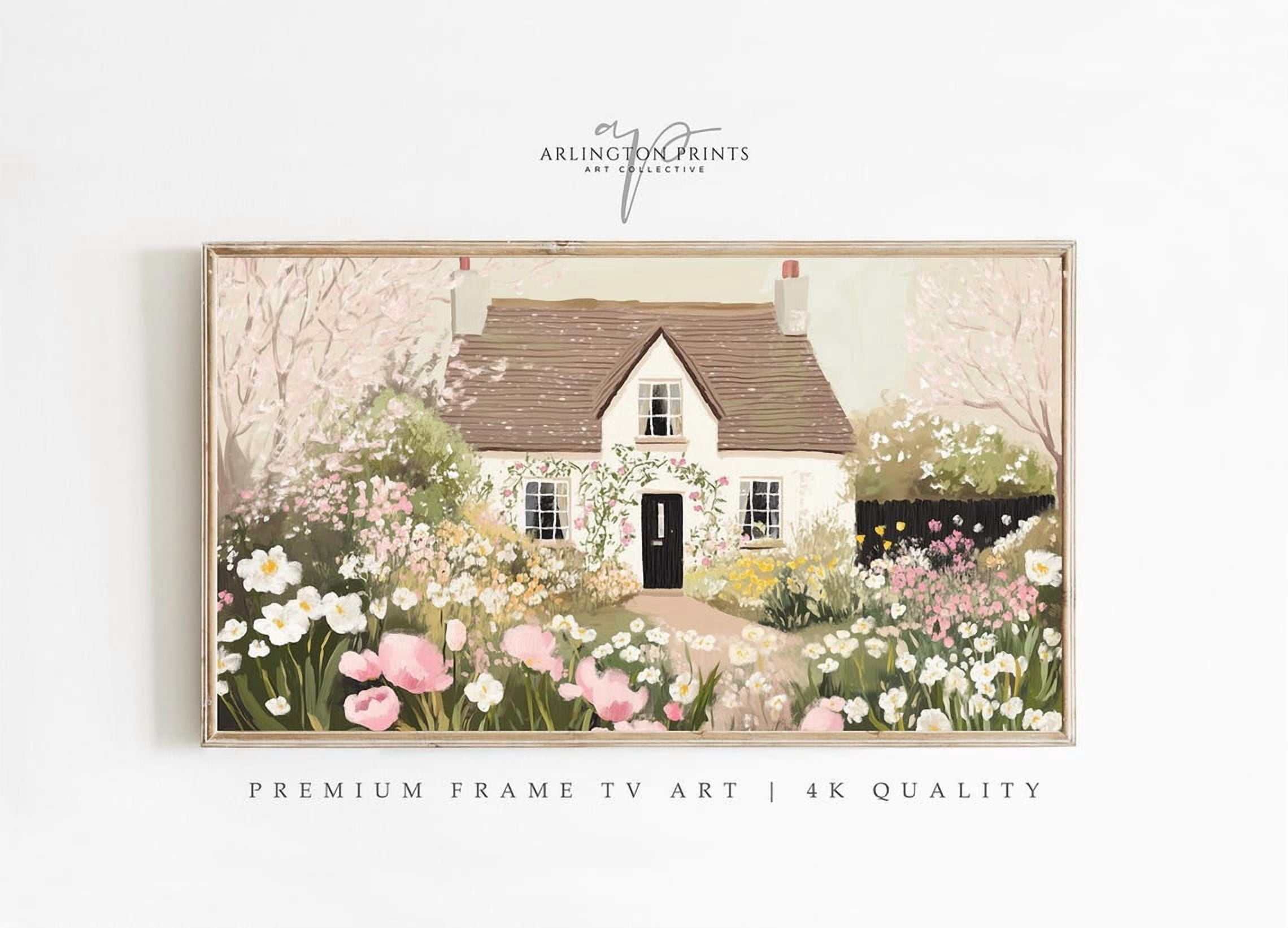 SEPT , English Cottage Spring Art For Tv, Floral Garden Vintage Spring ...