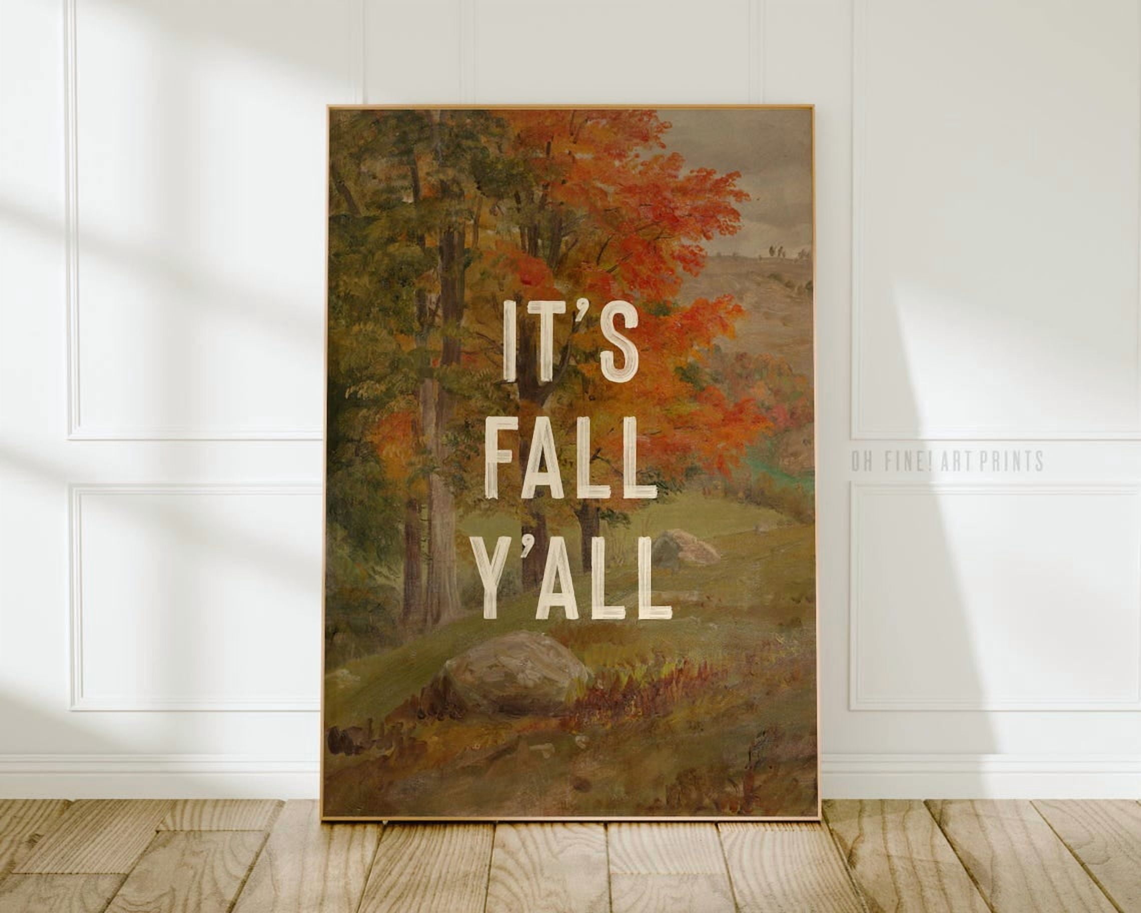 SEPT It'S Fall Y'All Print, Fall Decor, Vintage Autumn Landscape ...