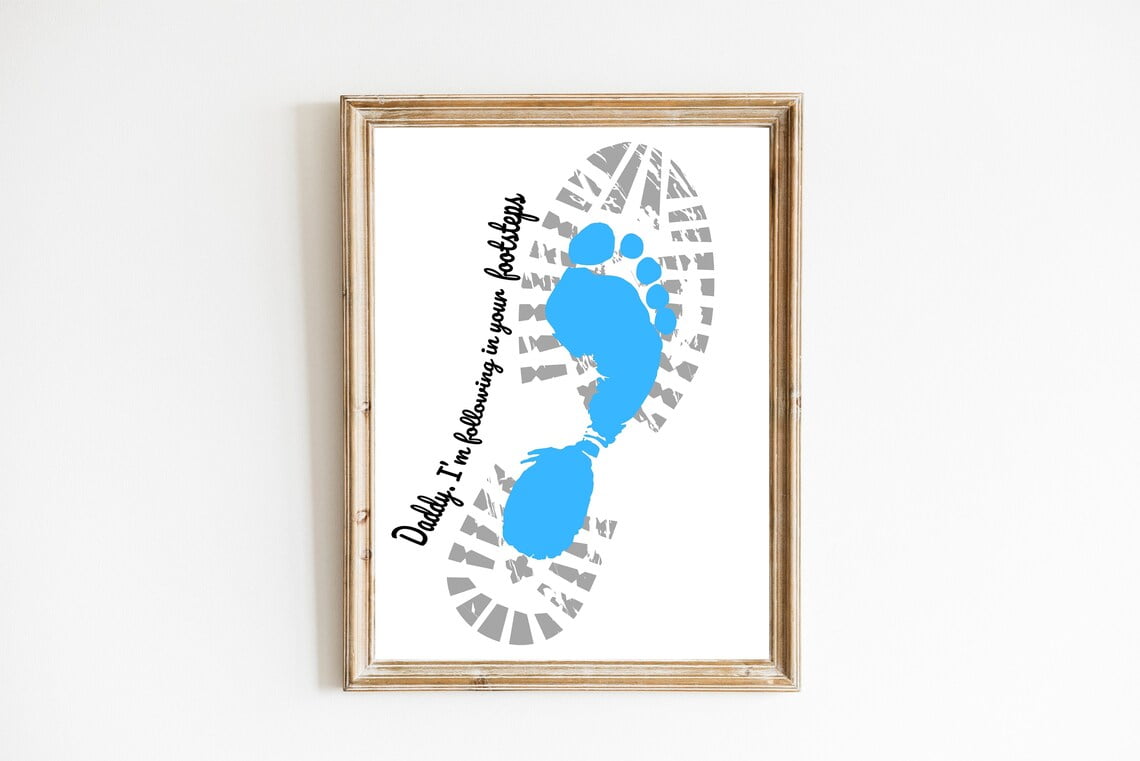SEPT Father'S Day Footprint Art Craft, Daddy, Following In Your ...
