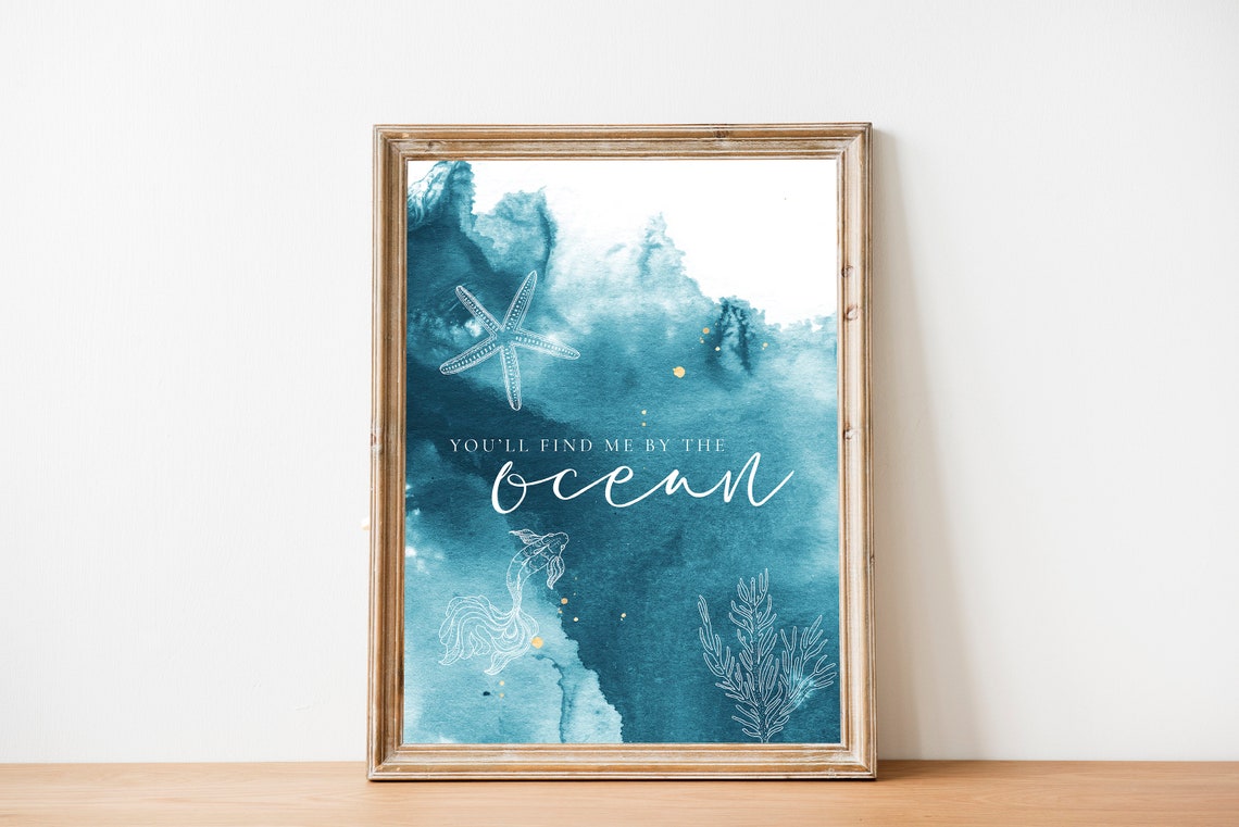 SEPT You'Ll Find Me By The Ocean, Ocean Poster, Coastal Wall Decor ...