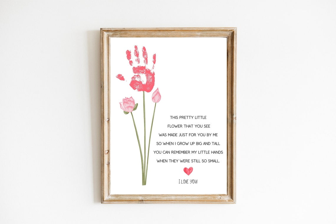 SEPT Flower Handprint Art, Handprint Art Printable, Mothers Day ...