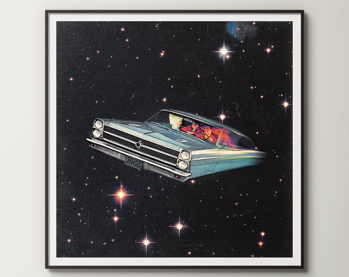 SEPT Flying To The Future Retro Futurism Space Design Vintage Collage ...