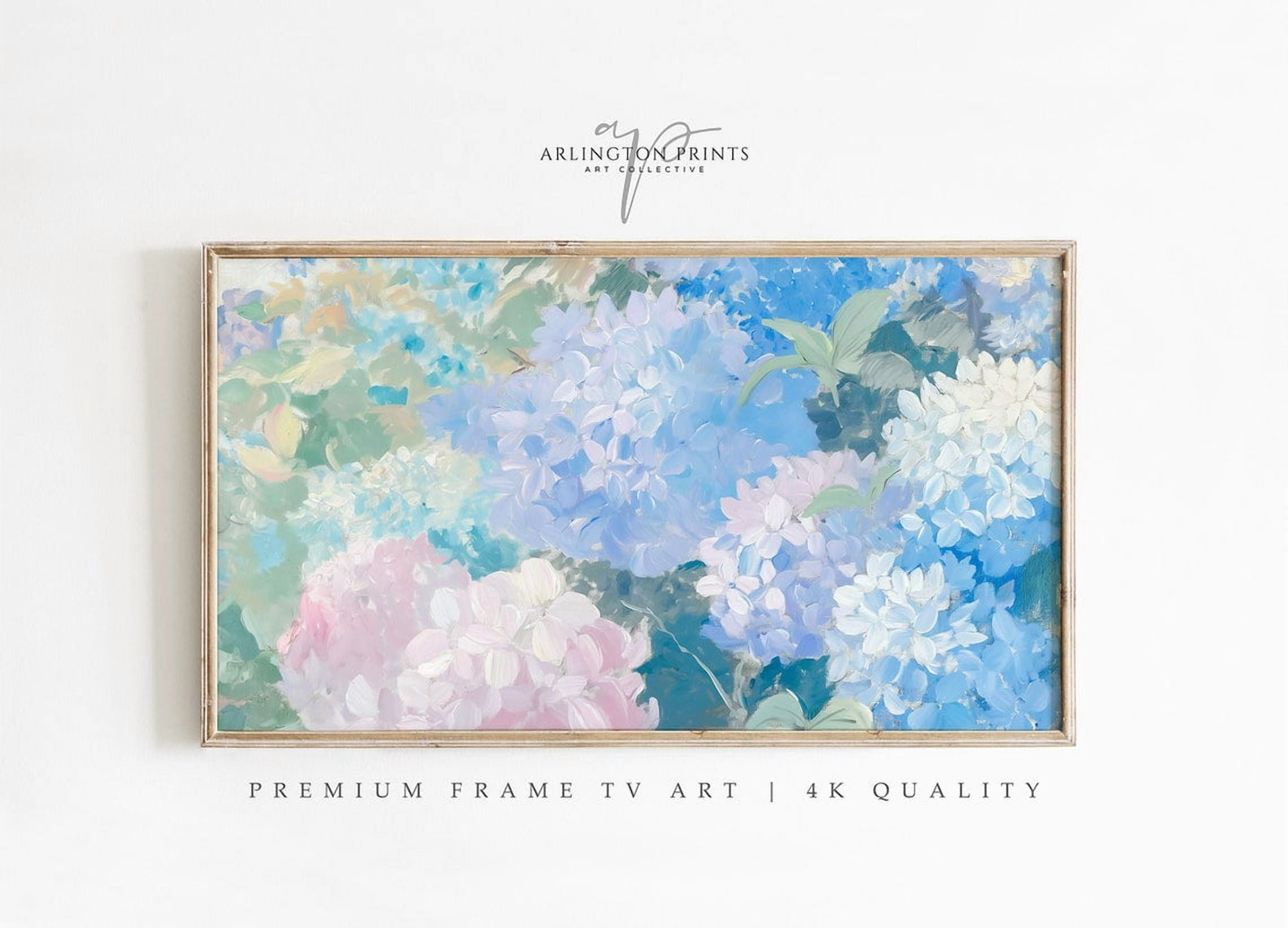 SEPT Frame Pastel Pink Blue Hydrangea Flowers Summer Floral Art File ...