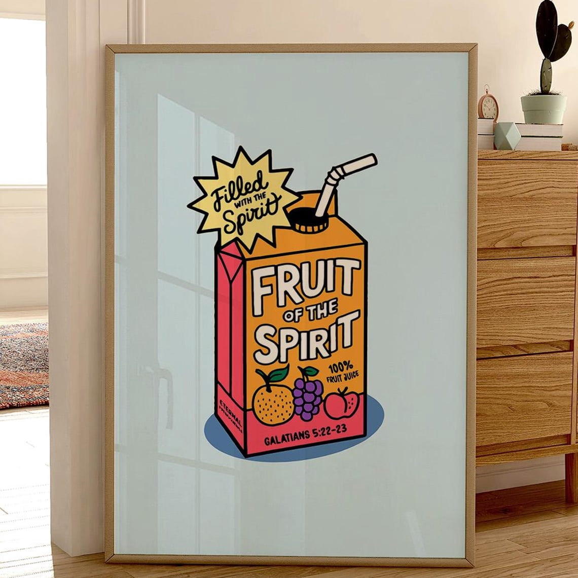 SEPT Fruit Of The Spirit Wall Art Galatians 5 22 23 Retro Christian ...