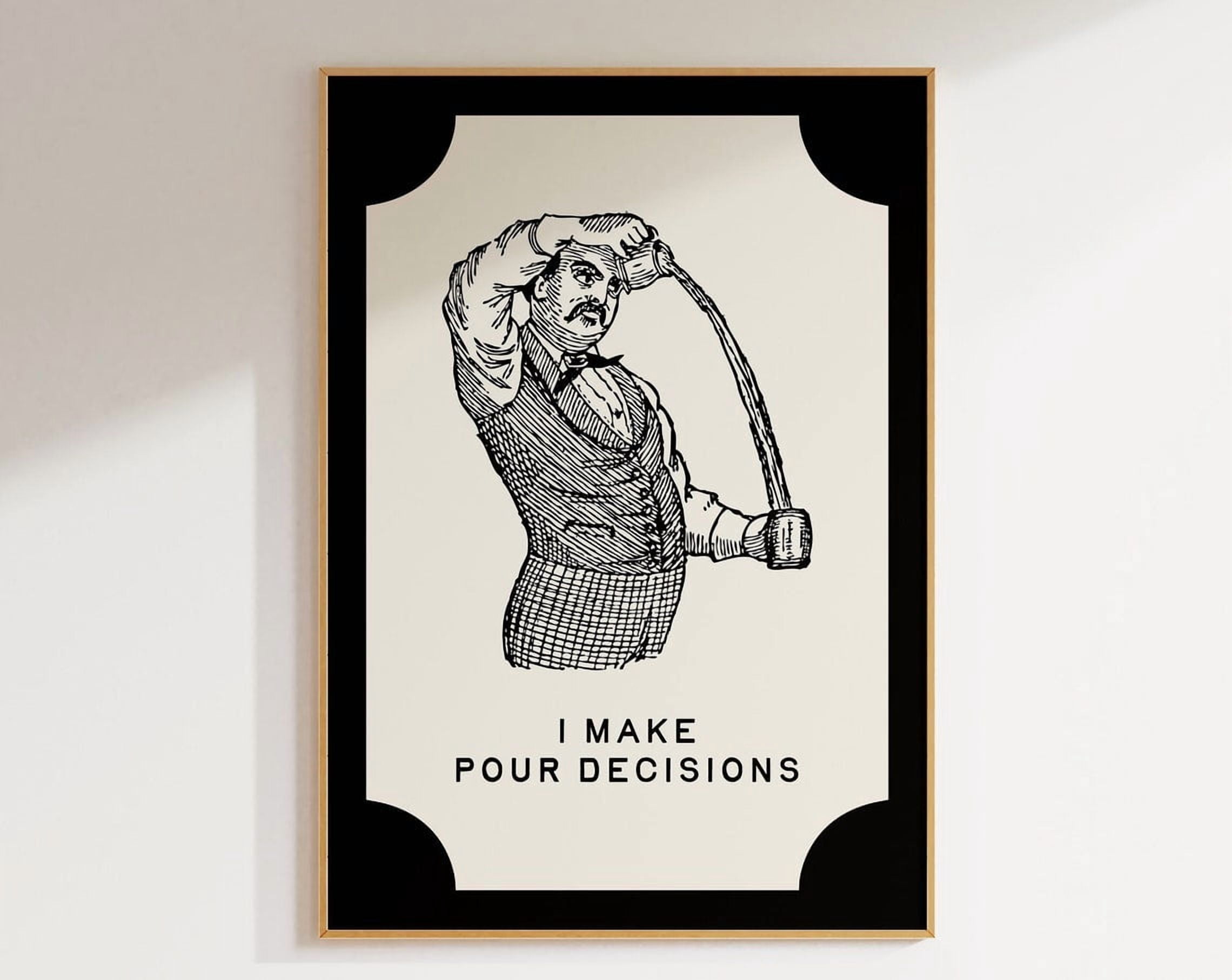 SEPT Funny Bar Cart Decor, Cocktail Poster, Printable Wall Art, Black And White Bar Art Print ...