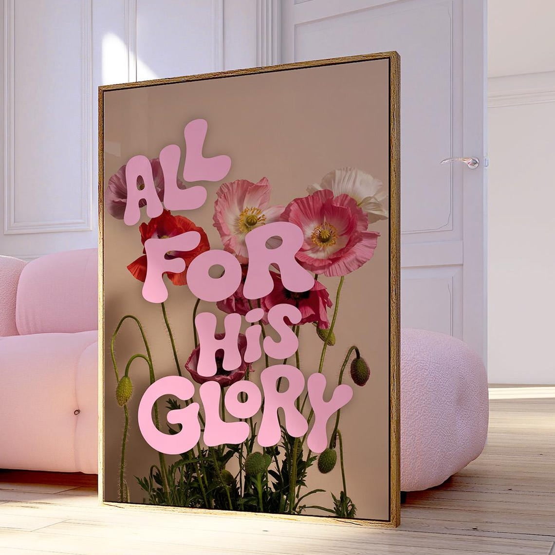 SEPT All For His Glory Wall Art Flower Christian Wall Art Modern ...