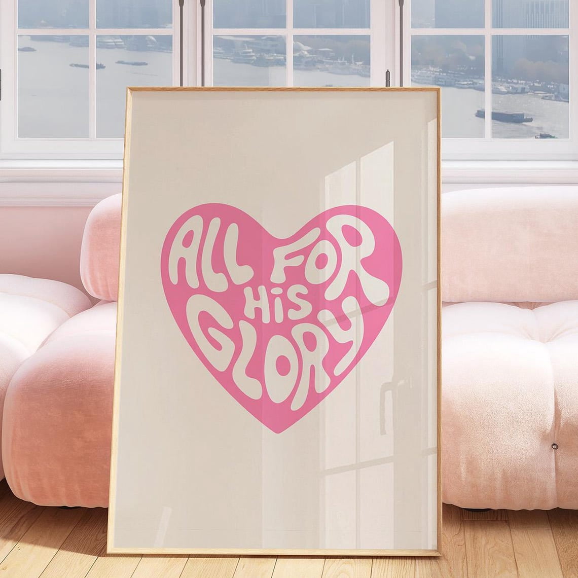 SEPT All For His Glory Wall Art Pink Christian Wall Art Modern ...