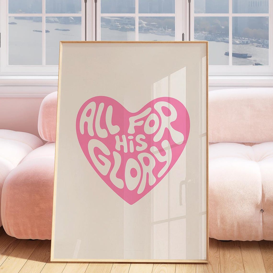 SEPT All For His Glory Wall Art Pink Christian Wall Art Modern