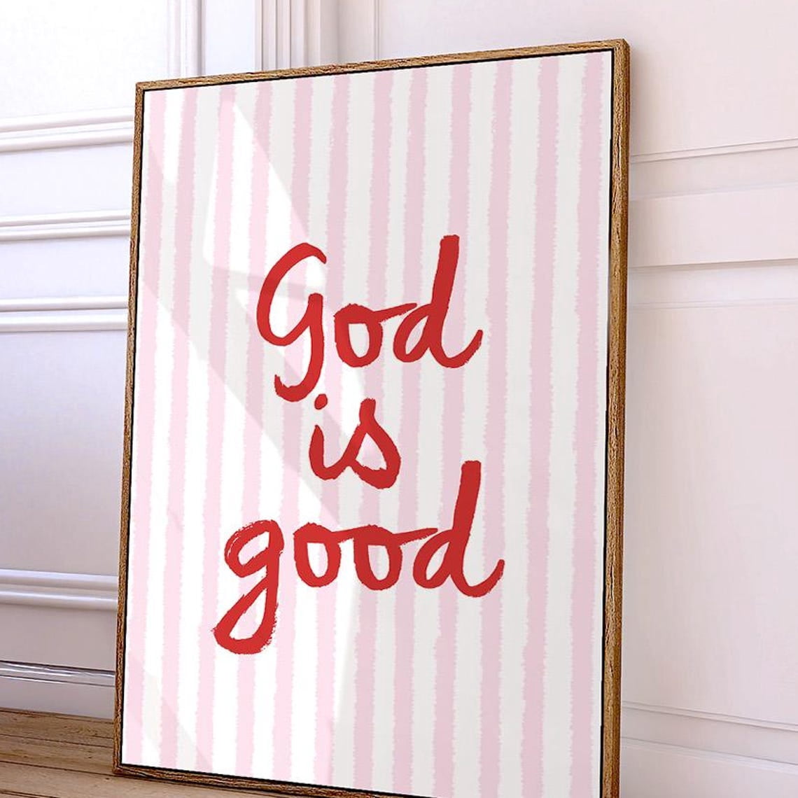 SEPT God Is Good Print Pink Christian Wall Art Teen Girl Bedroom Decor ...