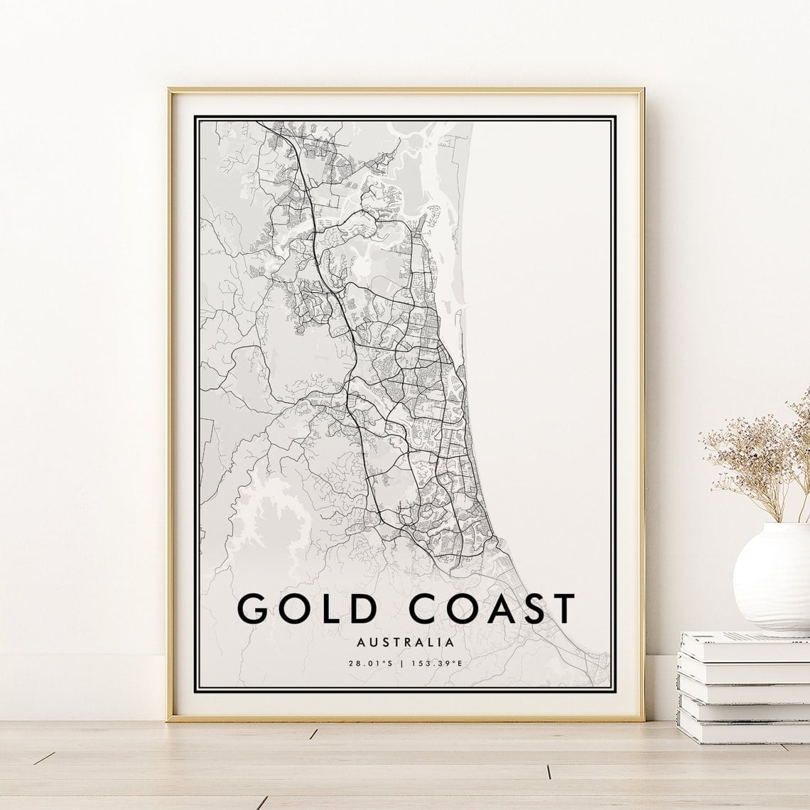 SEPT Gold Coast Map Print, Gold Coast Australia City Map, Road Map ...