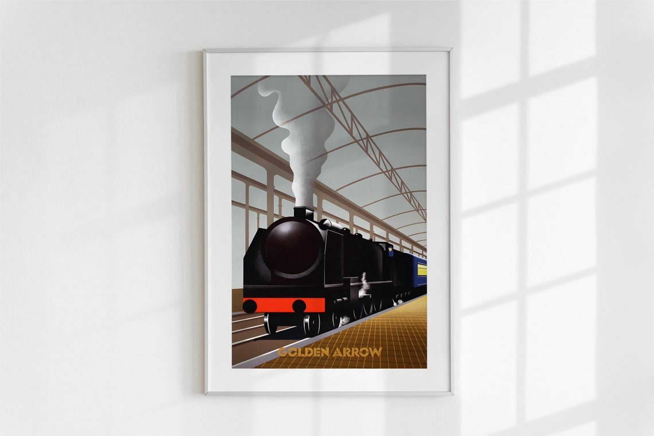 SEPT Golden Arrow Train Poster Retro Printable Rail Art, , Vintage Wall ...