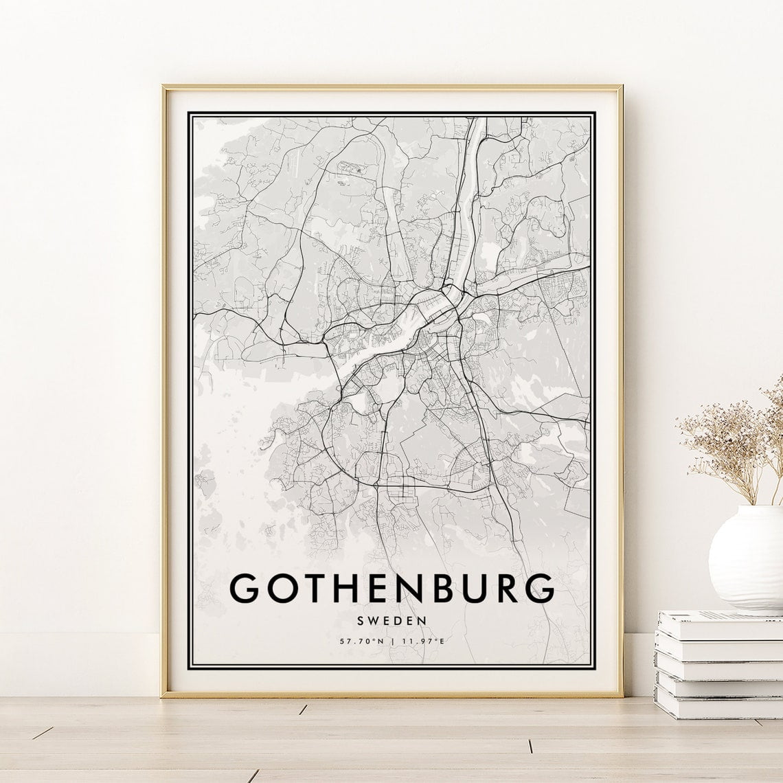 SEPT Gothenburg Map Print, Gothenburg City Map, State Map Wall Art ...