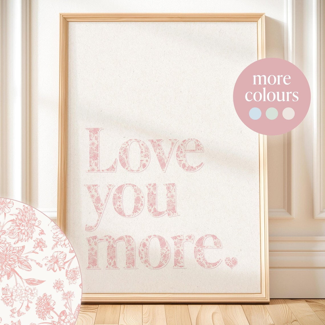 SEPT Grandmillennial Coquette Typography Poster Love You More Print ...