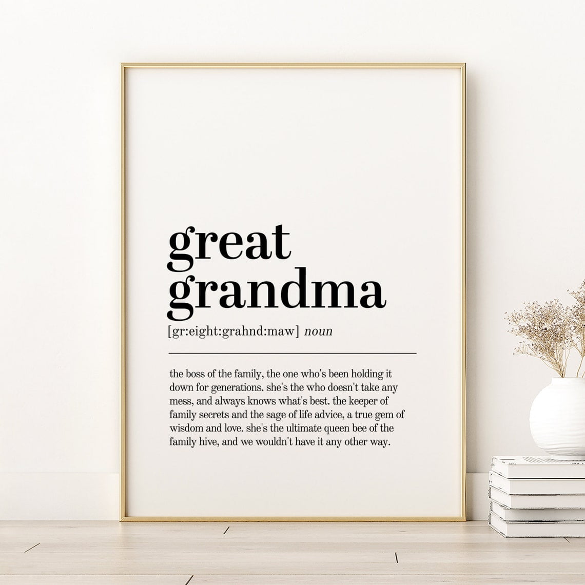 SEPT Great Grandma Definition Print, Great Grandma Poster ...