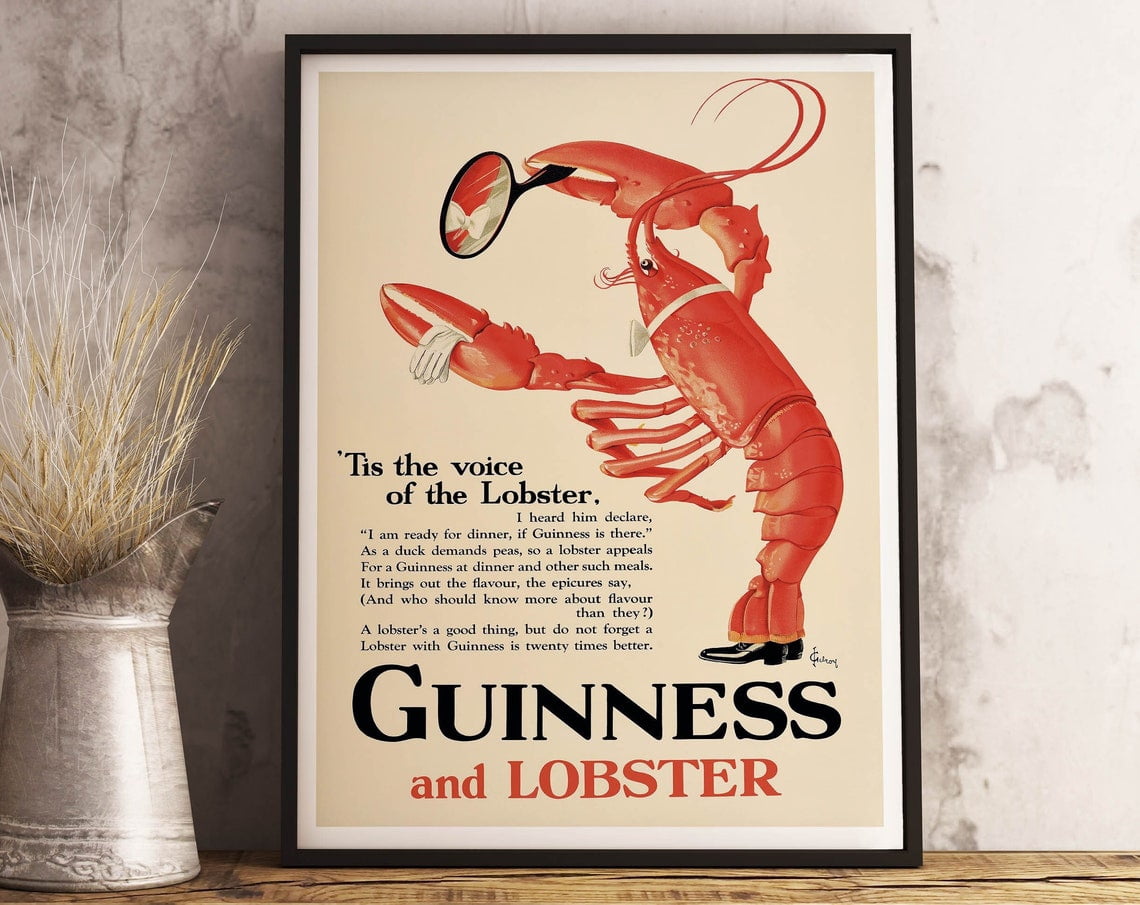 SEPT Guinness Digital Poster - Guinness Lobster Download - Vintage ...