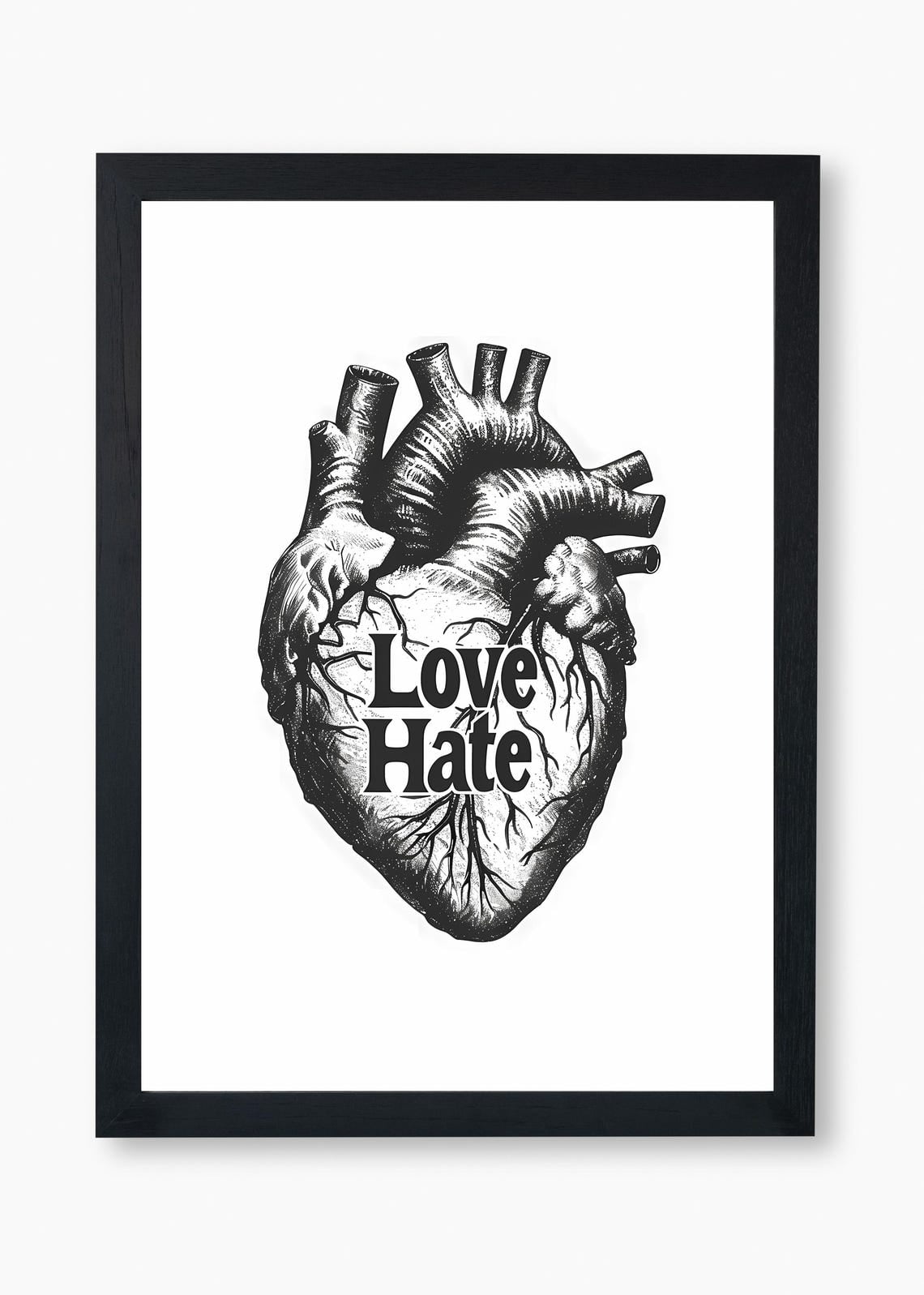 SEPT Heart Art: Love & Hate - 23 Sizes, Realistic Shaded Design With ...