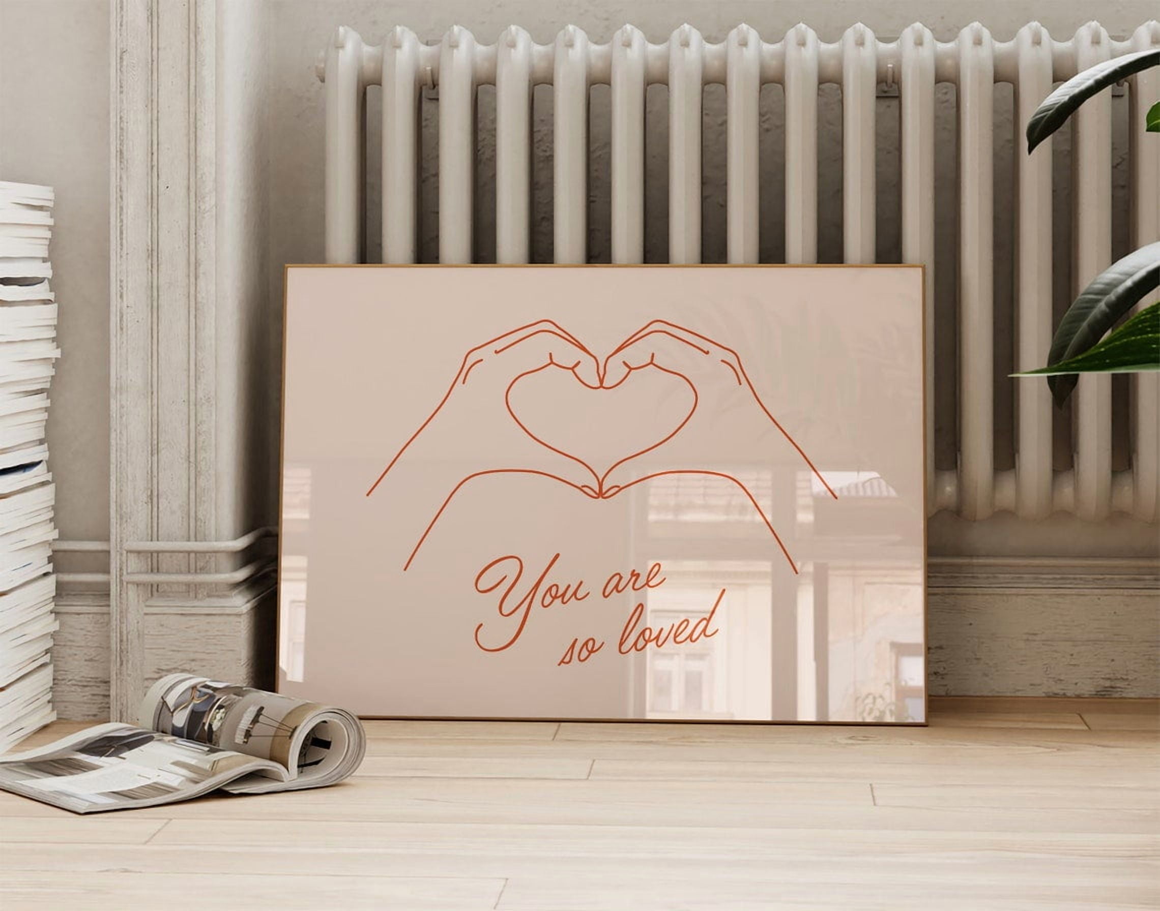 SEPT Heart Hands Print Horizontal Calligraphy Trendy Handwriting ...