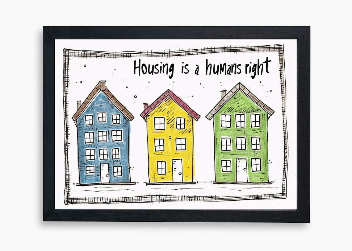 SEPT Housing Is A Human Right Colorful Houses - 23 Sizes Positive Quote ...