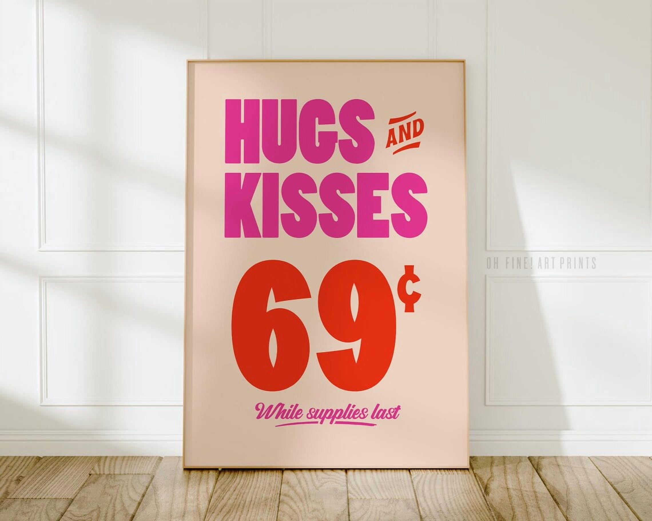 SEPT Hugs And Kisses Valentines Printable, Trendy Retro Wall Art Print ...