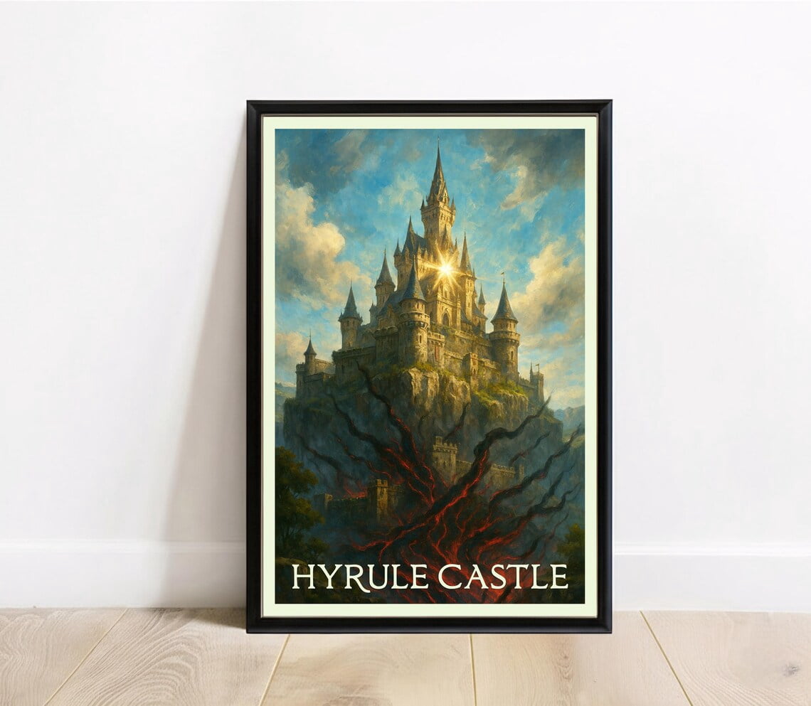 SEPT Hyrule Castle Travel Poster Print - Legend Of Zelda Royal Fortress ...