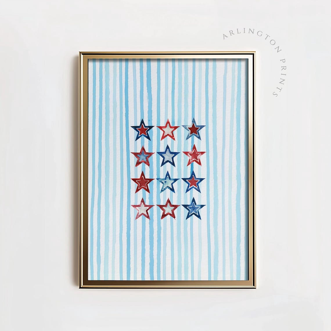 SEPT Independence Day Printable, Red White Blue Stars Wall Art, Trendy ...