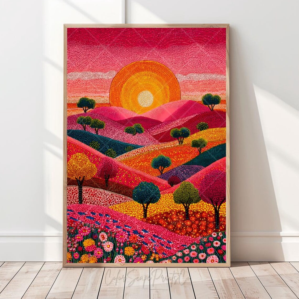 SEPT Indigenous Australian Aboriginal Art Bright Vibrant Landscape ...