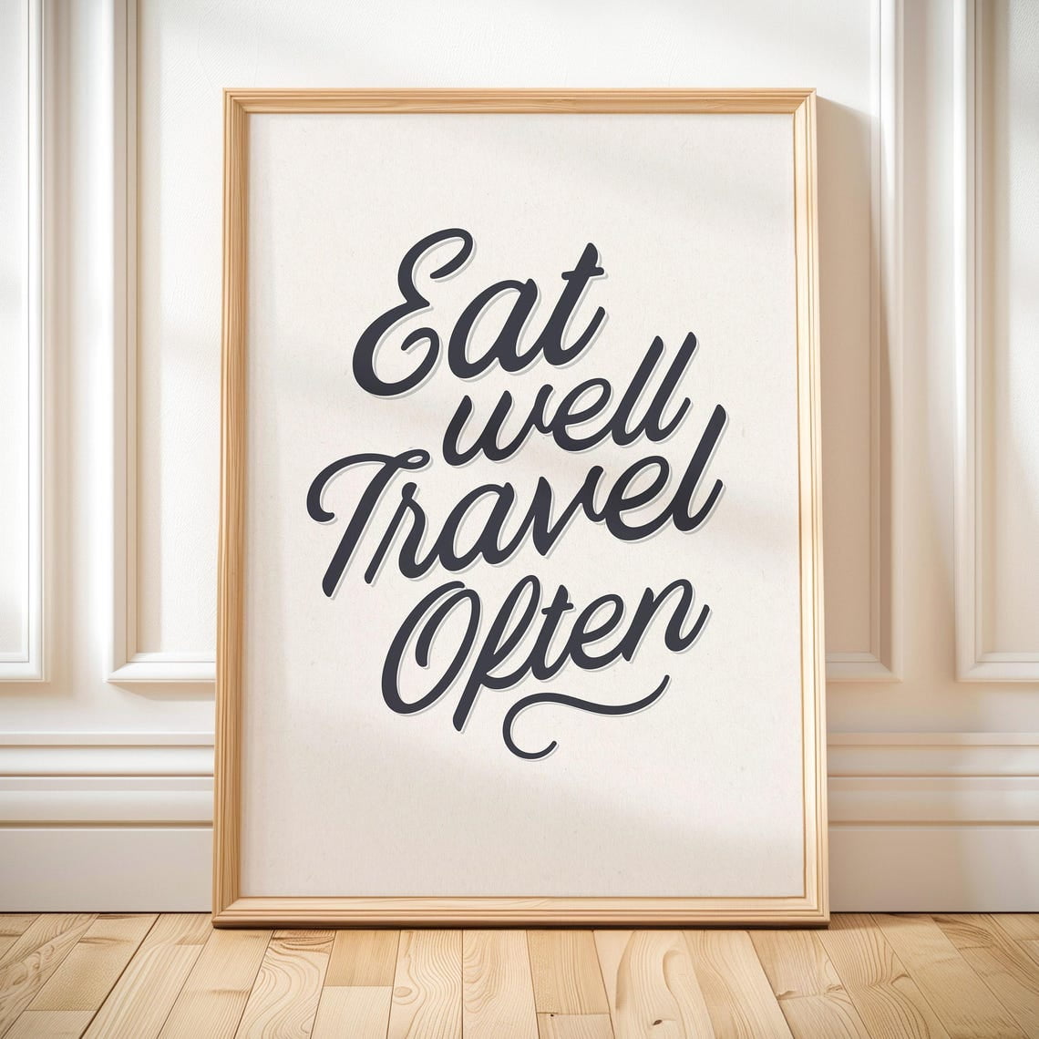 SEPT Inspirational Kitchen Wall Art Quote Eat Well Travel Often Poster ...