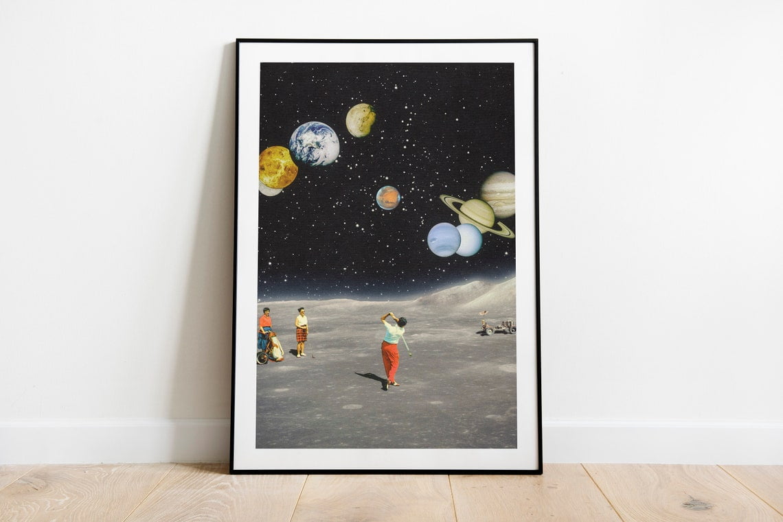 SEPT Intergalactic Golf Retro Futuristic Art Vintage Collage Sci-Fi ...