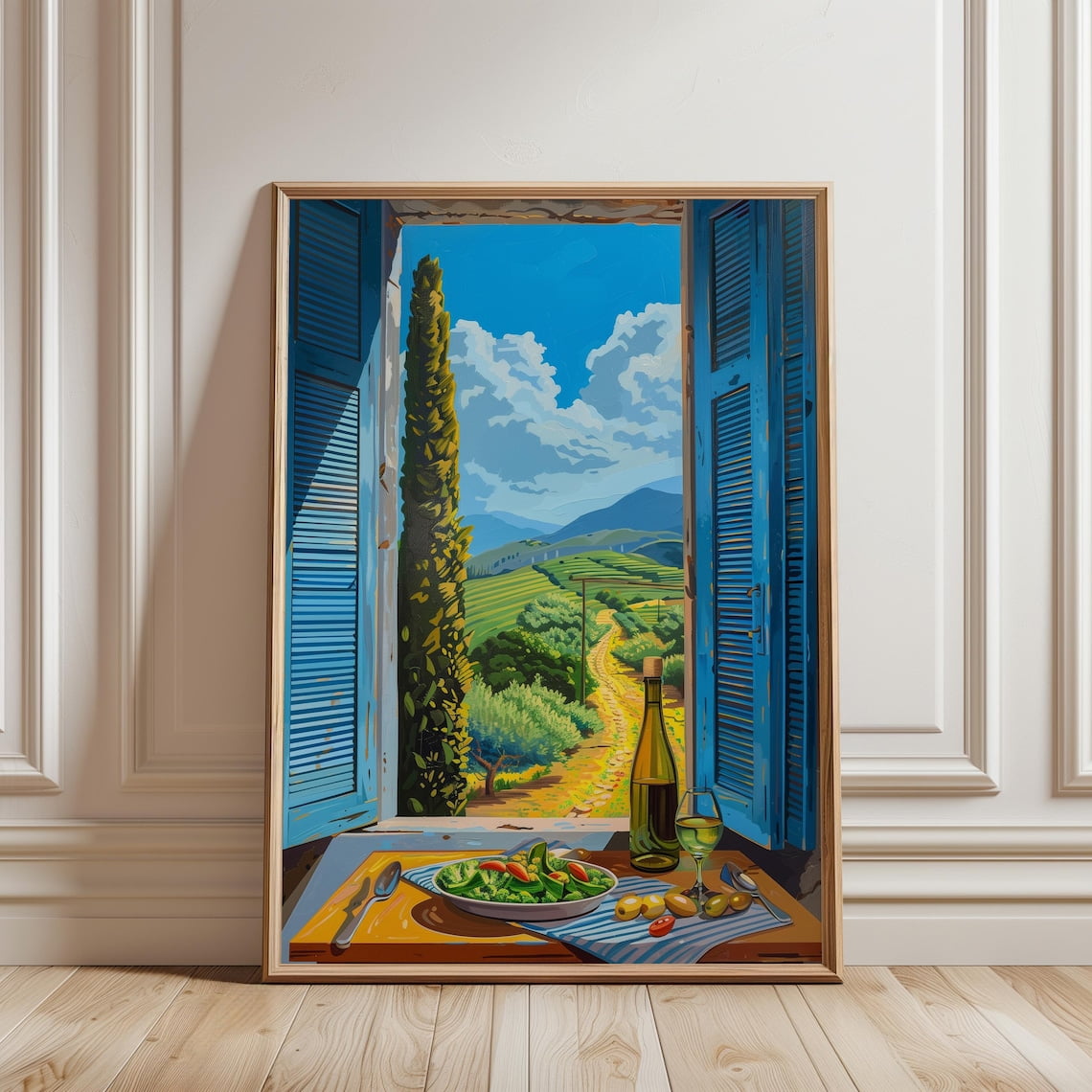 SEPT Italian Window View Print, Cozy Mediterranean Kitchen Art ...