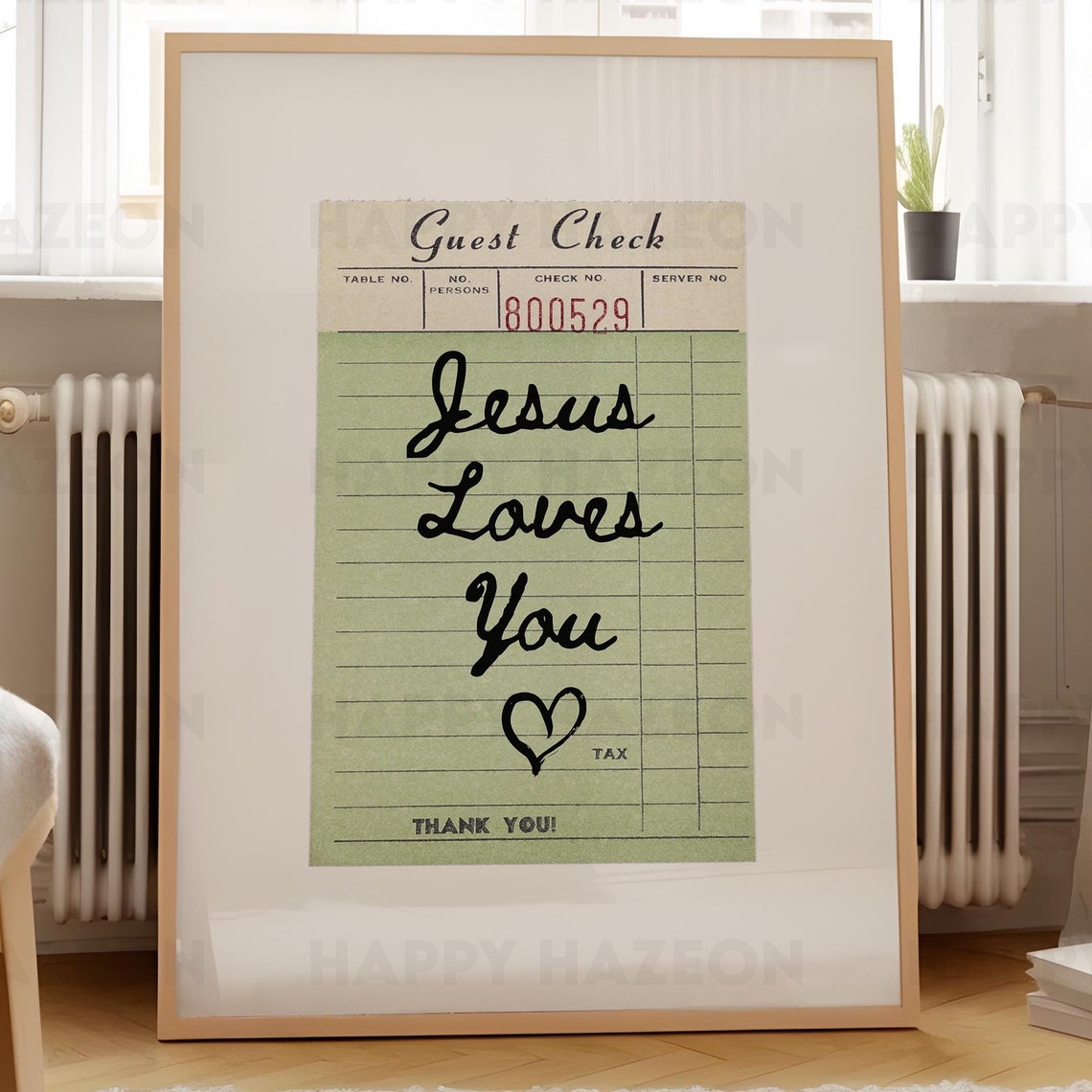 SEPT Jesus Christian Wall Art Print Poster Guest Check Print Green ...