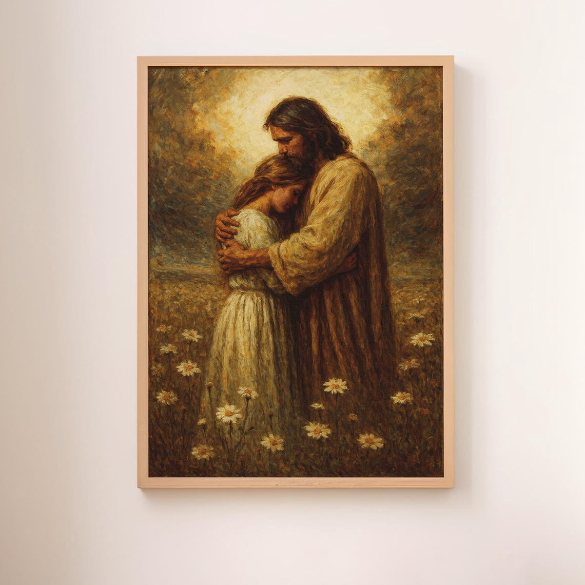SEPT Jesus Hugging Girl, Modern Christian Art, His Love, Jesus Painting ...